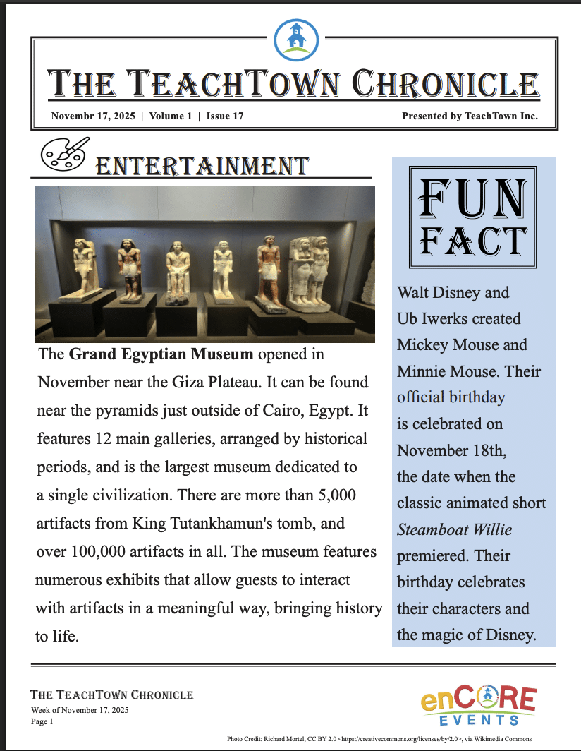 enCORE Events and The TeachTown Chronicle